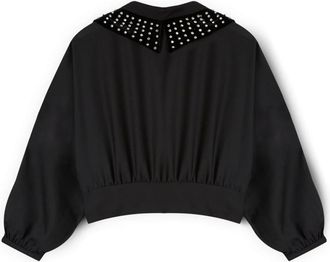 Motivi Femme, Blouses et Chemises, Noir, Taille: 34 FR Blouse en georgette avec col brod&eacute;