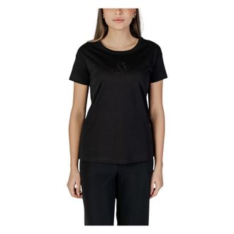 A|X Armani Exchange Schwarzes Baumwoll-T-Shirt f&uuml;r Frauen - - Tops - Damen - Schwarzk - S