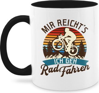 Shirtracer Tasse Tassen 325ml - Radsport - Mir reichts ich geh Rad fahren - Mountainbike Geschenk Fahrrad - 325 ml - Schwarz - geschenke für fahrradbegeisterte r