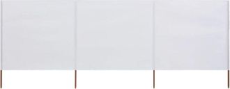 vidaXL Paravent 3 panneaux Tissu 400 x 160 cm Blanc sable Vidaxl