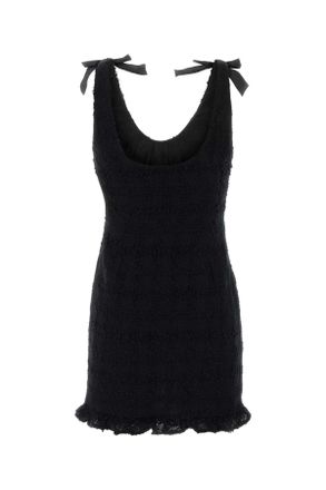 Alessandra Rich Womens Black Boucl&atilde;&copy; Mini Dress Abiti