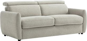 Vente-Unique Sof· 3 plazas Convertible exprÈs en Tejido Gris Claro SOVALI