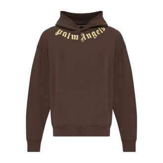 Palm Angels Cotton Hoodie - - Sweatshirts & Hoodies - Herren - Braun - M