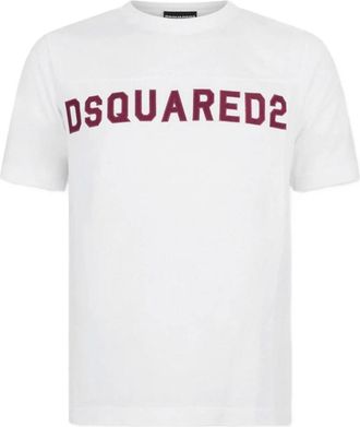 Dsquared2 Homme, Tops, Blanc, Taille: XL Crew Neck T-Shirt