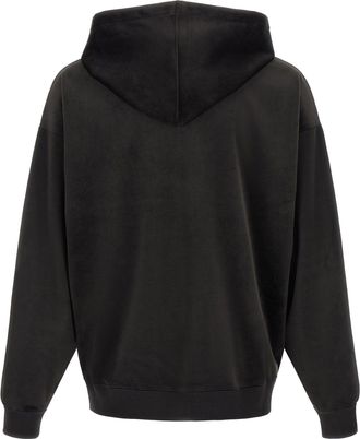 Yohji Yamamoto Velvet Zip-Through Hoodie - Black