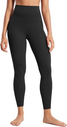 CRZ YOGA Butterluxe Damen Yoga Leggings Super High Waist Sportleggings Komfortable Sporthose Yogahose - 64cm Schwarz 36