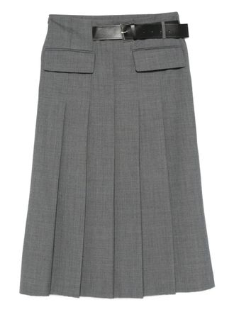 Semicouture minijupe plissée ceinturée - Gris