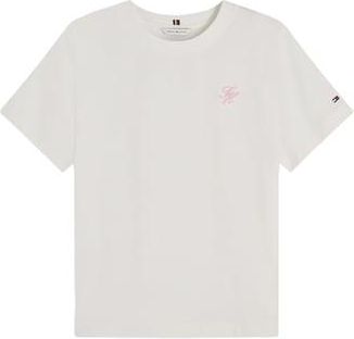 Tommy Hilfiger T-shirt uni &agrave; logo brod&eacute; en coton m&eacute;lang&eacute;