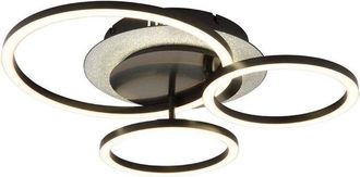 Globo Lighting Plafonnier, lampe de salon, noir mat, LED, r&eacute;glable, r&eacute;tro&eacute;clairage, L 46 cm