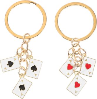 Valiclud Spielkarten-Schl&uuml;sselanh&auml;nger 2 St&uuml;ck - Pokerkarten Schl&uuml;sselanh&auml;nger F&uuml;r Tasche, Geldb&ouml;rse, Auto Oder Handy - Kreatives Geschenk F&uuml;r Freunde Und Fami