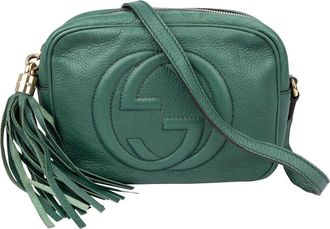 Gucci Crossbody Bags - Gucci Green Leather GG Soho Crossbody Bag - Gr. unisize - in Gr&uuml;n - f&uuml;r Damen