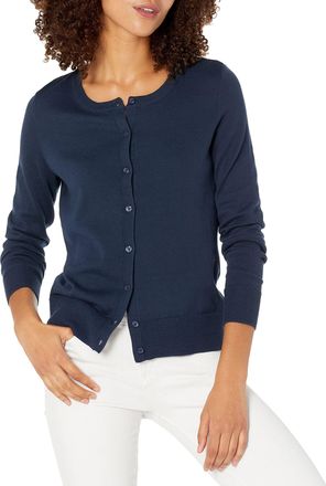Amazon Essentials Damen Leichte Rundhalsstrickjacke (Erhältlich In Übergröße), Marineblau, 6XL Große Größen