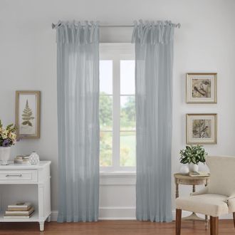 Elrene Home Fashions Scheibengardine, zerdr&uuml;ckt, halbtransparent, verstellbar, 132,1 x 241,3 cm, Blau