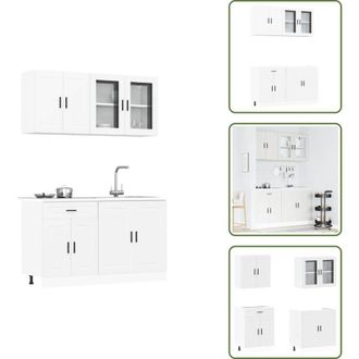 vidaXL Vidaxl - 4-tlg. K&uuml;chenschrank-Set Kalmar Wei&szlig; Holzwerkstoff - K&uuml;chenschrank-Set - K&uuml;chenschrank-Sets - K&uuml;chenzeile Einbauk&uuml;che - K&uuml;chenschrank