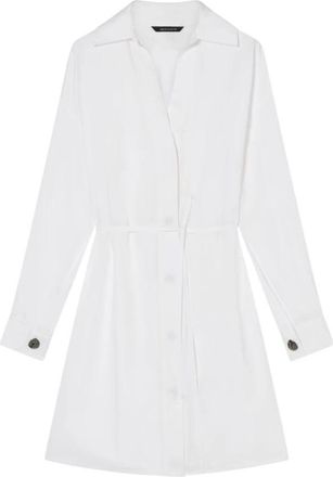 A|X Armani Exchange Femme, Robes, Blanc, Taille: 34 FR Robe Chemise Courte en Chambray