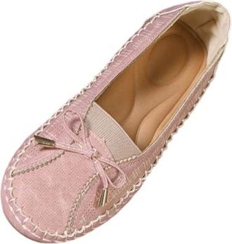 Generic Mocassins larges pour femme avec noeud - Chaussures plates &agrave; bout rond - Tendance - Respirantes - L&eacute;g&egrave;res - Confortables - D&eacute;contract&eacute;es - &Agrave; enfiler -