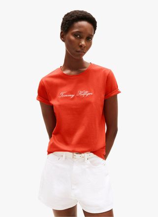 Tommy Hilfiger T-shirt &agrave; col ras-du-cou et logo brod&eacute;