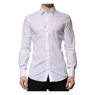 Dolce & Gabbana Wei&szlig;e Baumwolle Gold Formelles Hemd - - Shirts - Herren - Wei&szlig; - XS