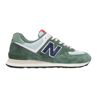 New Balance Homme, Chaussures, Vert, Taille: 38 1/2 EU Baskets en Toile avec Inserts en Daim