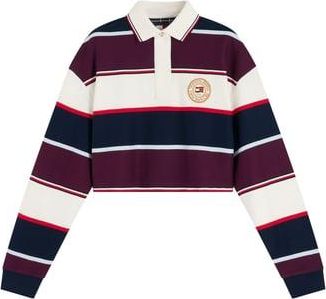 Tommy Hilfiger Polo manches longues ray&eacute; en coton