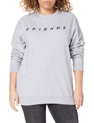 Friends Damen Friends Titles Sweatshirt, Grau (Grey Heather Hgy), M EU