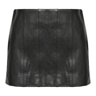 Khaite Femme, Jupes, Noir, Taille: 36 FR Meelar Leather Mini Skirt