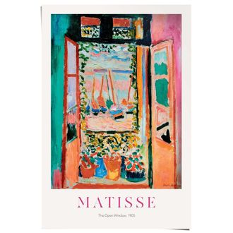 Reinders Poster, Matisse - window, Wohnzimmer, Poster, Wanddeko, Room Decor, 150 gr. gl&auml;nzend Bilderdruckpapier, Mehrfarbig, 91,5 x 61cm