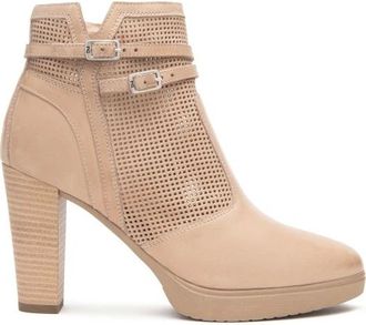 Nero Giardini Femme, Chaussures, Beige, Taille: 38 EU Bottines en cuir avec insert perfor&eacute;