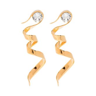 Dries Van Noten Femme, Accessoires, Jaune, Taille: ONE Size Boucle dOreille Rose Cristal Perle