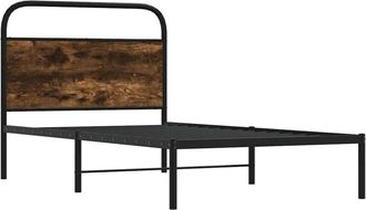 vidaXL Bettgestell ohne Matratze 100x200 cm R&auml;uchereiche Holzwerkstoff Vidaxl