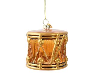 Kaemingk Christbaumschmuck Glas 7cm - Trommel Figur zum Aufh&auml;ngen - Weihnachtsbaum Anh&auml;nger f&uuml;r Weihnachten - Christbaumanh&auml;nger & Weihnachtsbaumschmuck - Musi