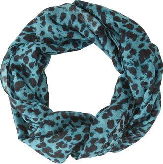 Tom Tailor Damen 1048580 Loop-Schal mit Muster, 39040-Blue Black Small Leo Print, OneSize