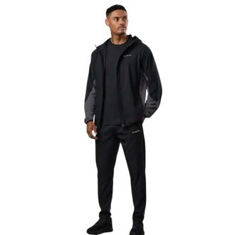 The Gym King Windjacke f&uuml;r Herren, mit Kapuze, Raglan&auml;rmel (Schwarz/Graphit)