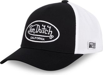 Von Dutch Kappe f&uuml;r Damen & Herren, verstellbar, Trucker-Cap LOF, verstellbar mit Strapback, schwarz / wei&szlig;, One size