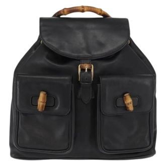 Gucci Pre-owned Lederrucksack - - Pre-owned - Damen - Schwarzk - ONE SIZE