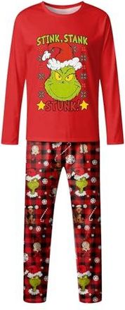 Generic Le Grinch Pyjama Noel Famille De Grinch Deguisement Garcon Coton Enfant The Couple Vetement Ensembles Ensemble Adulte Assorti Pull Femme Bebe Costume 