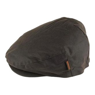 Barbour Cheviot Wax Flat Cap Olive - - Accessories - Herren - Braun - S