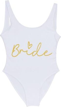 Generico Maillot de bain Femme Bride Été Mariée Maillots de Plage Brésilienne Élastique Surf Swimsuit, Blanc, L