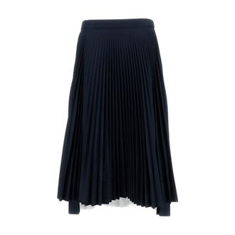 Plan C Plan C, Femme, Jupes, Bleu, Taille: 38 FR Jupe Midi Pliss&eacute;e Asym&eacute;trique