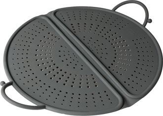 Kuhn Rikon Spritzschutz faltbar aus Silikon grau Ø 30 cm, Ofentauglich bis 230 °C