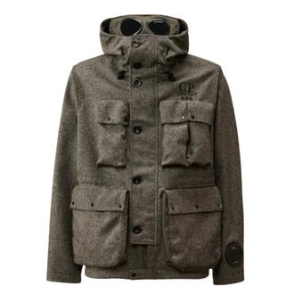 C.P. Company Shetland Twill Mille Jacke Anthrazitgrau - - Jackets - Herren - Grau - M