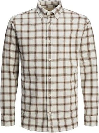 Jack & Jones Jprblubrook Structure Chemise &agrave; Carreaux L/S Sn pour Homme, Cloud Dancer, S