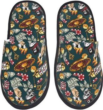 Generic Fourrure Pantoufles Jetons De Casino Vintage L&eacute;gers Pantoufles De Maison Portative Chaussons Maison Pour H&ocirc;tel Homme Voyage M