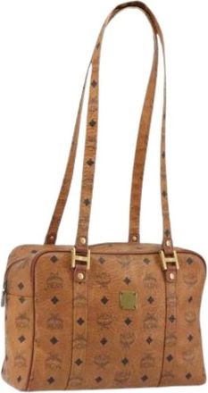 MCM Pre-owned Toile sacs-main - Femme - Pre-owned - Brun - Taille: ONE Size
