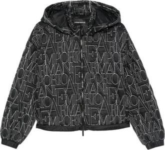 Emporio Armani Femme, Vestes, Noir, Taille: 38 FR Quilted Logo Puffer Jacket