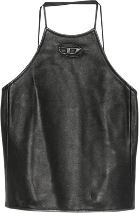 Diesel Femme, Tops, Noir, Taille: 36 FR Top nero corto logo