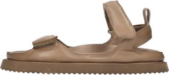 Elena Iachi Femme, Chaussures, Brun, Taille: 37 EU Sandale Minimaliste en Cuir