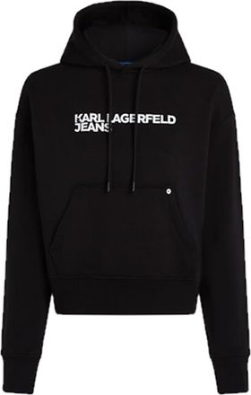 Karl Lagerfeld Karl Lagerfeld Jeans Reg Logo Hoodie, Women, Black, Hoodie