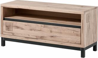 Massivmoebel24 TV-Board Wildeiche 120x40x56 bianco ge&ouml;lt VILLANDERS 212
