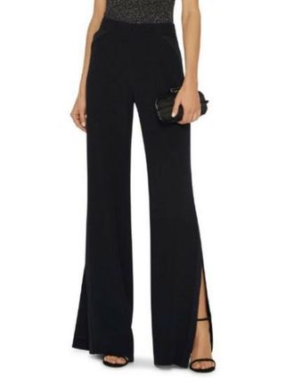 Cushnie et Ochs Black Tuxedo Split Wide Leg Pants Size S